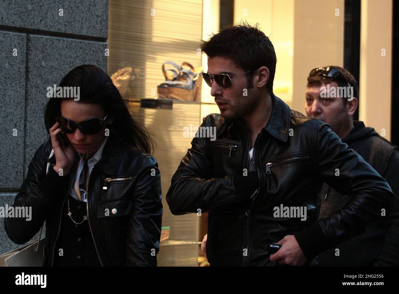 Footballer Adrian Mutu and his wife Consuelo spotted shopping in Milan ...