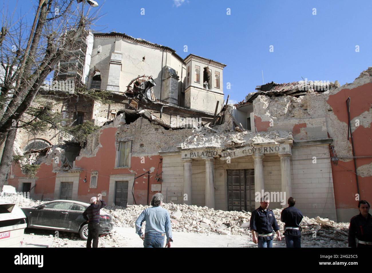 Scenes of damage caused by the L'Aquilla earthquake, Italy. The ...