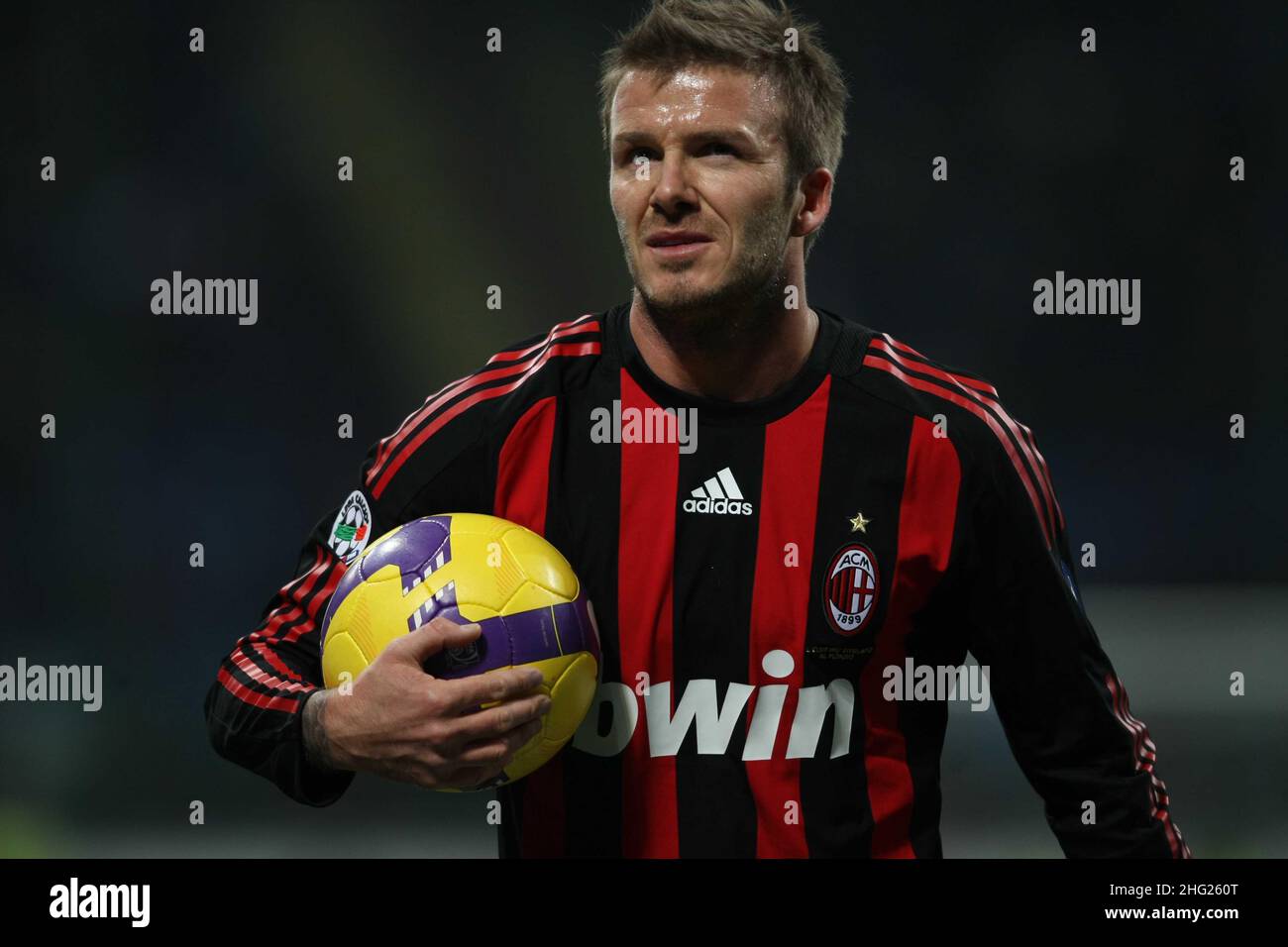 David Beckham pictured at "Giuseppe Meazza" Stadium during the Inter v ...