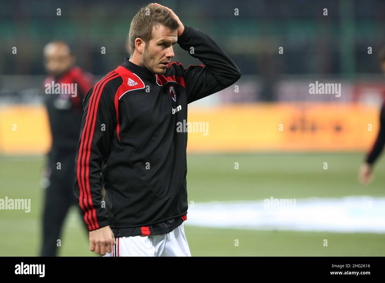 David Beckham pictured at "Giuseppe Meazza" Stadium during the Inter v ...