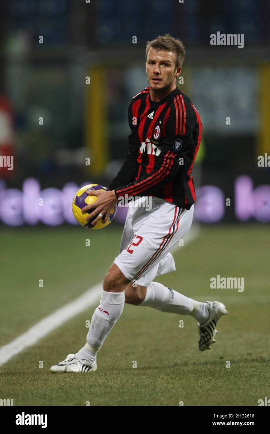 David Beckham pictured at "Giuseppe Meazza" Stadium during the Inter v ...