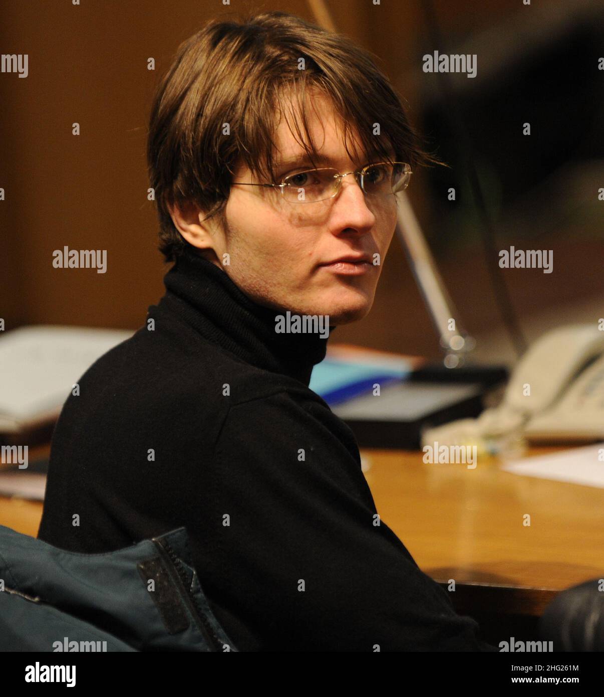 Accused Raffaele Sollecito pictured during the fourth hearing in the ...