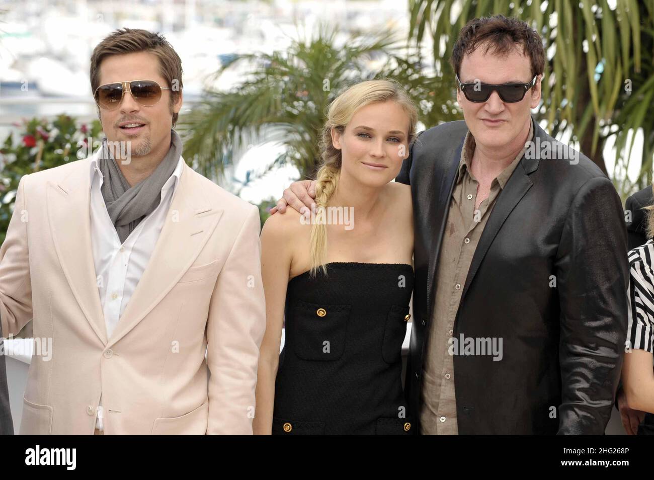 Brad Pitt, Diane Kruger and Quentin Tarantino at the photocall for 'Inglourious Basterds' at the ...