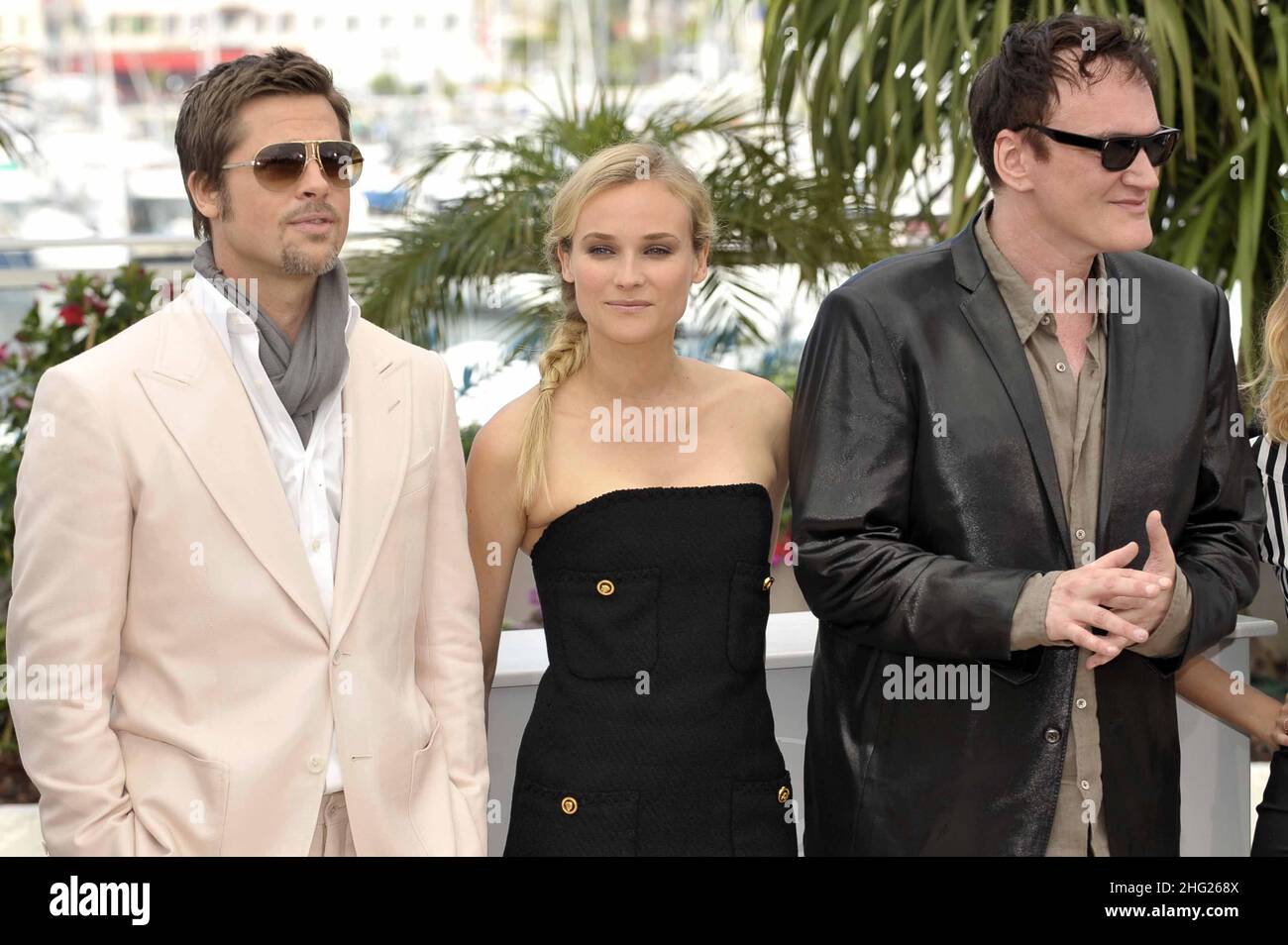 Brad Pitt, Diane Kruger and Quentin Tarantino at the photocall for 'Inglourious Basterds' at the ...