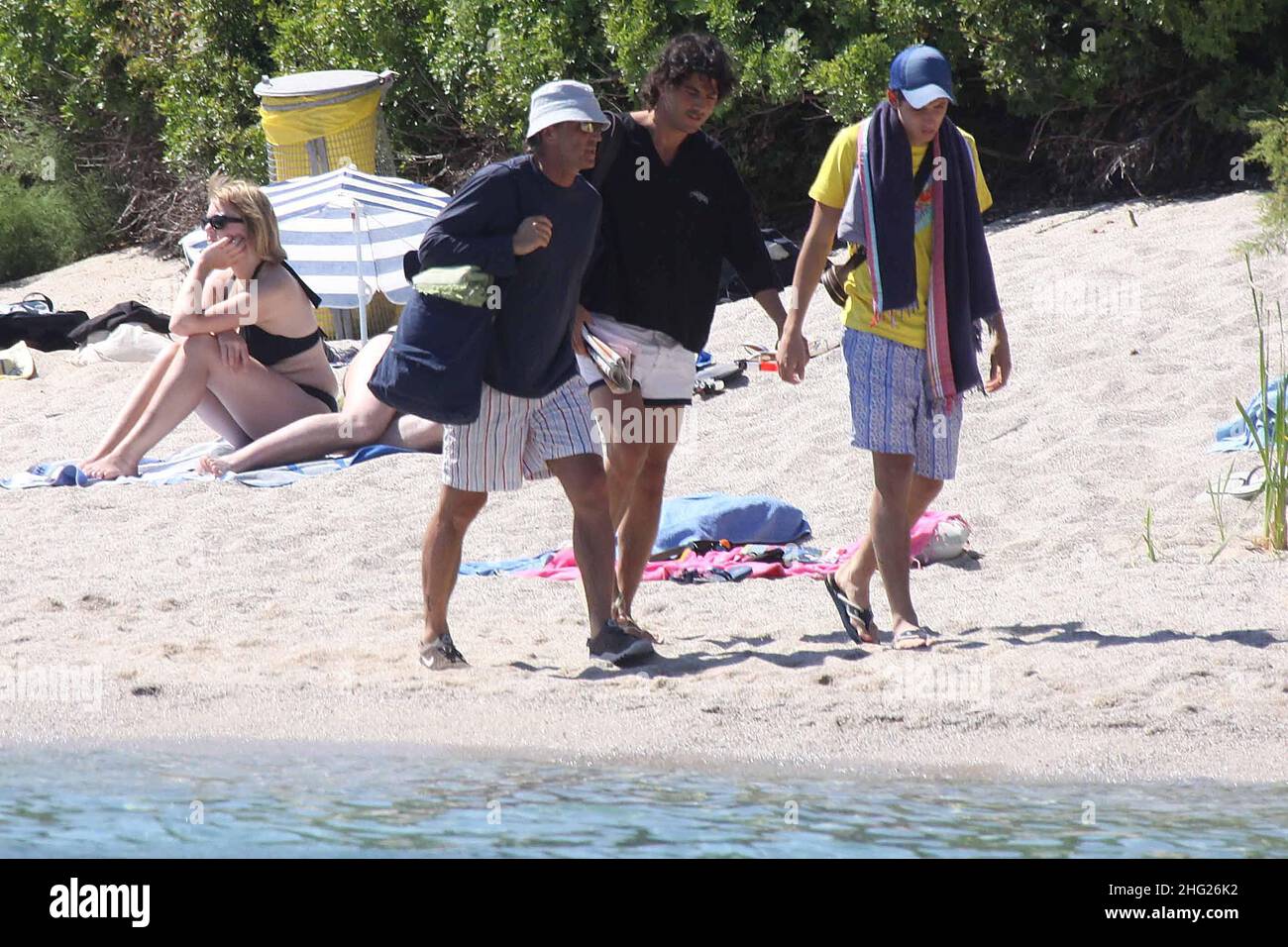 Inter Milan coach Robert Mancini is seen on holiday with his family in ...