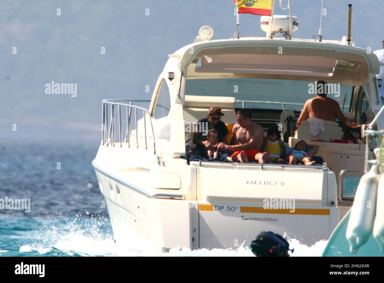 French footballer Franck Ribery with his wife Wahiba and two children ...