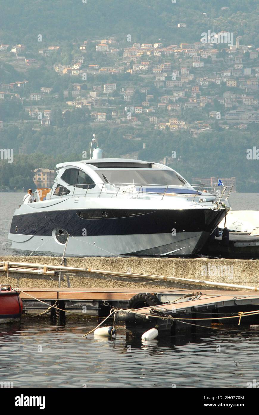 Chelsea Football Club's new manager Carlo Ancelotti's new boat on Lake ...