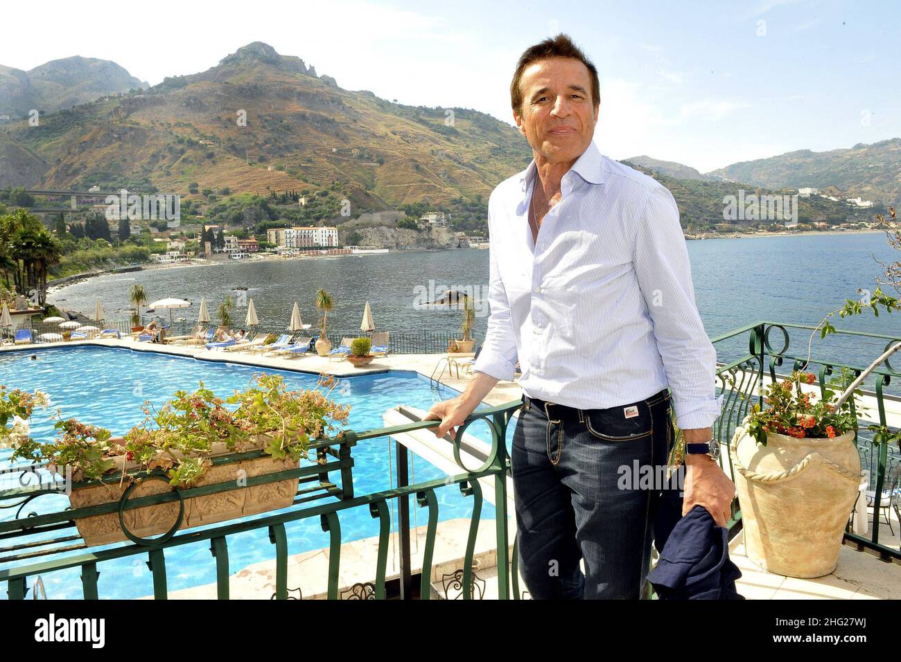 Cristian De Sica is photographed at Hotel Atlantics Bay at the Taormina ...