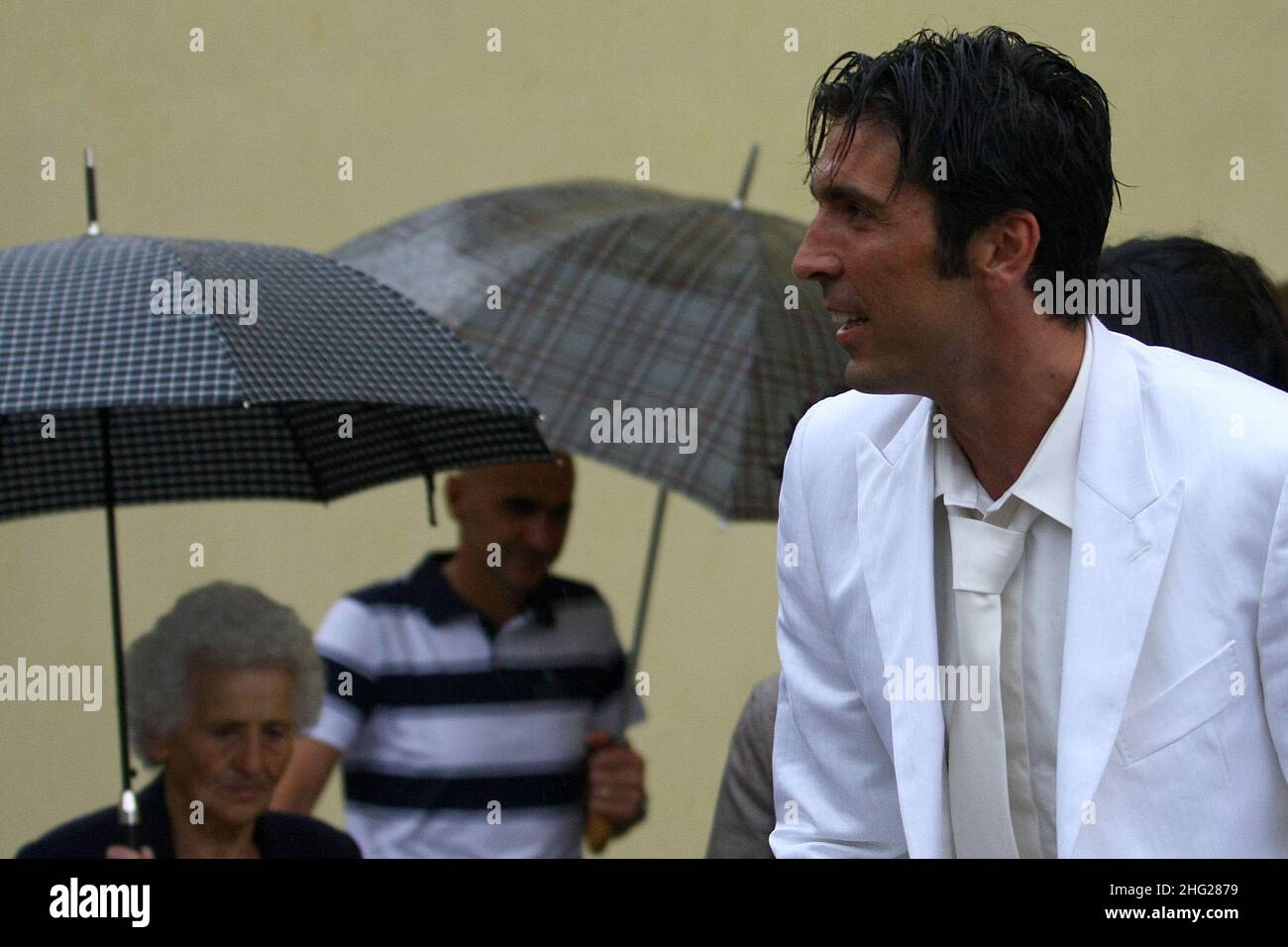 Italian footballer Gigi Buffon and his sister Guendalina attending the ...