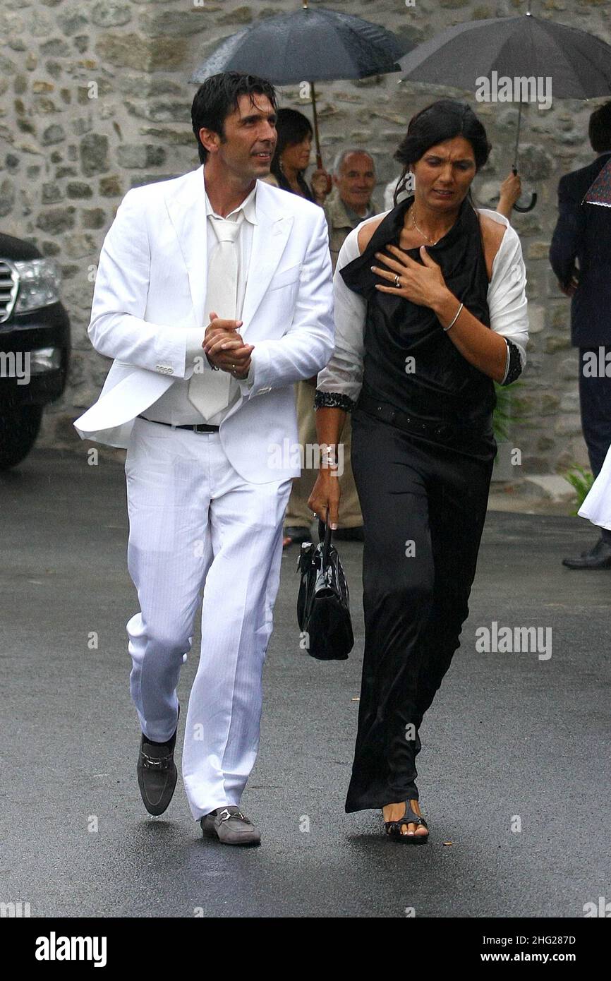 Italian footballer Gigi Buffon and his sister Guendalina attending the ...
