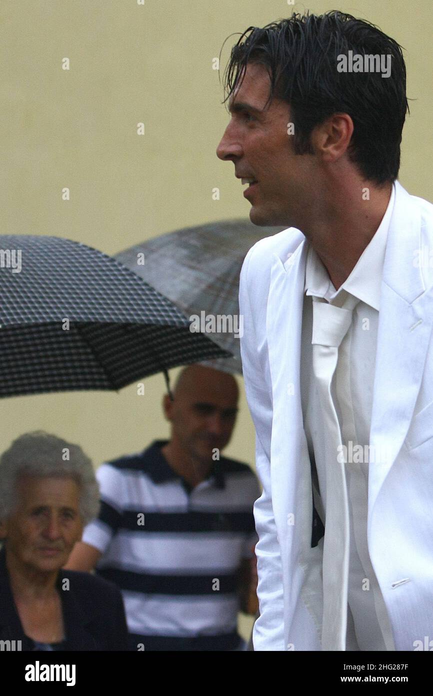 Italian footballer Gigi Buffon and his sister Guendalina attending the ...