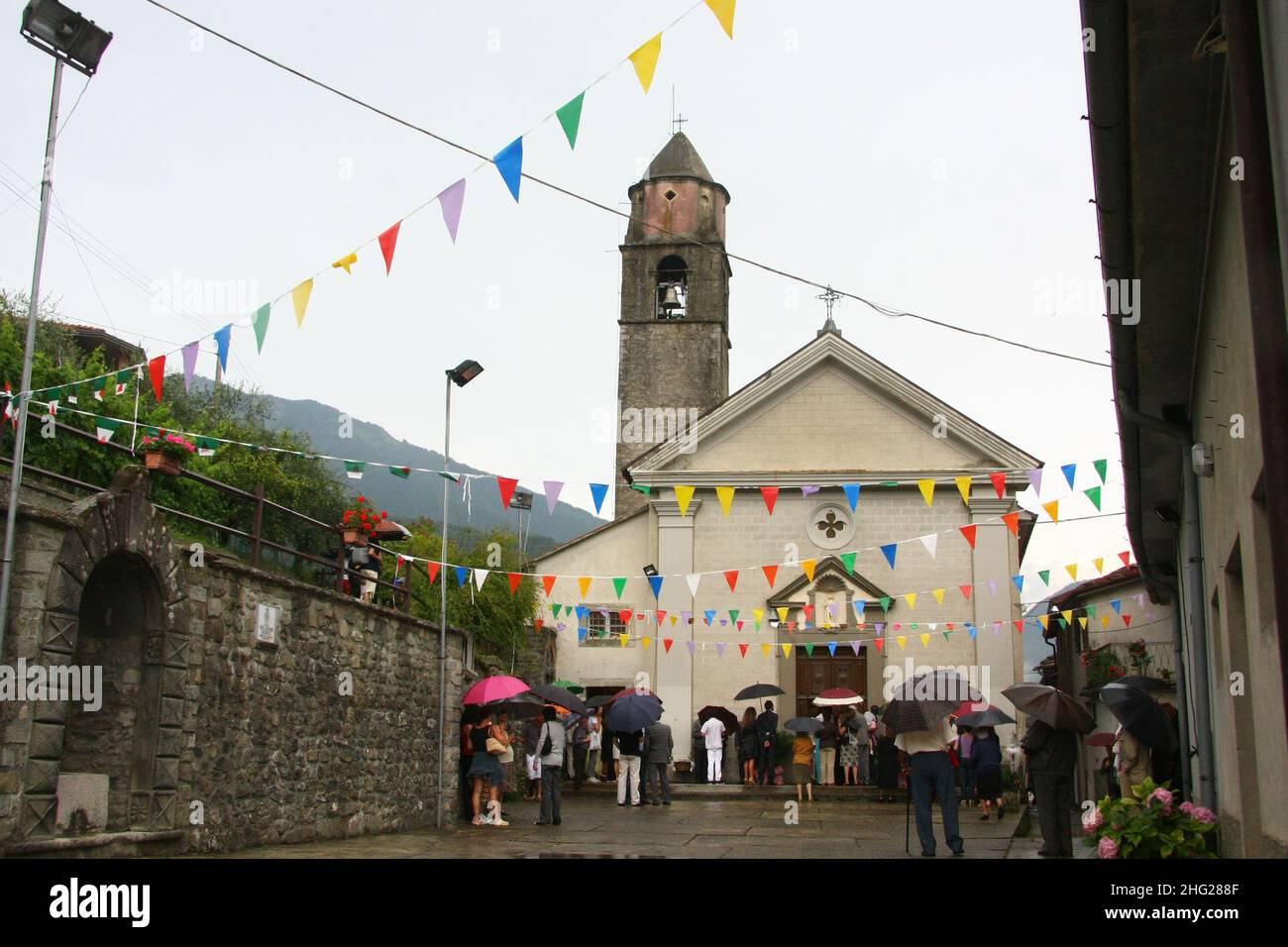 Italian footballer Gigi Buffon and his family attending the wedding of ...