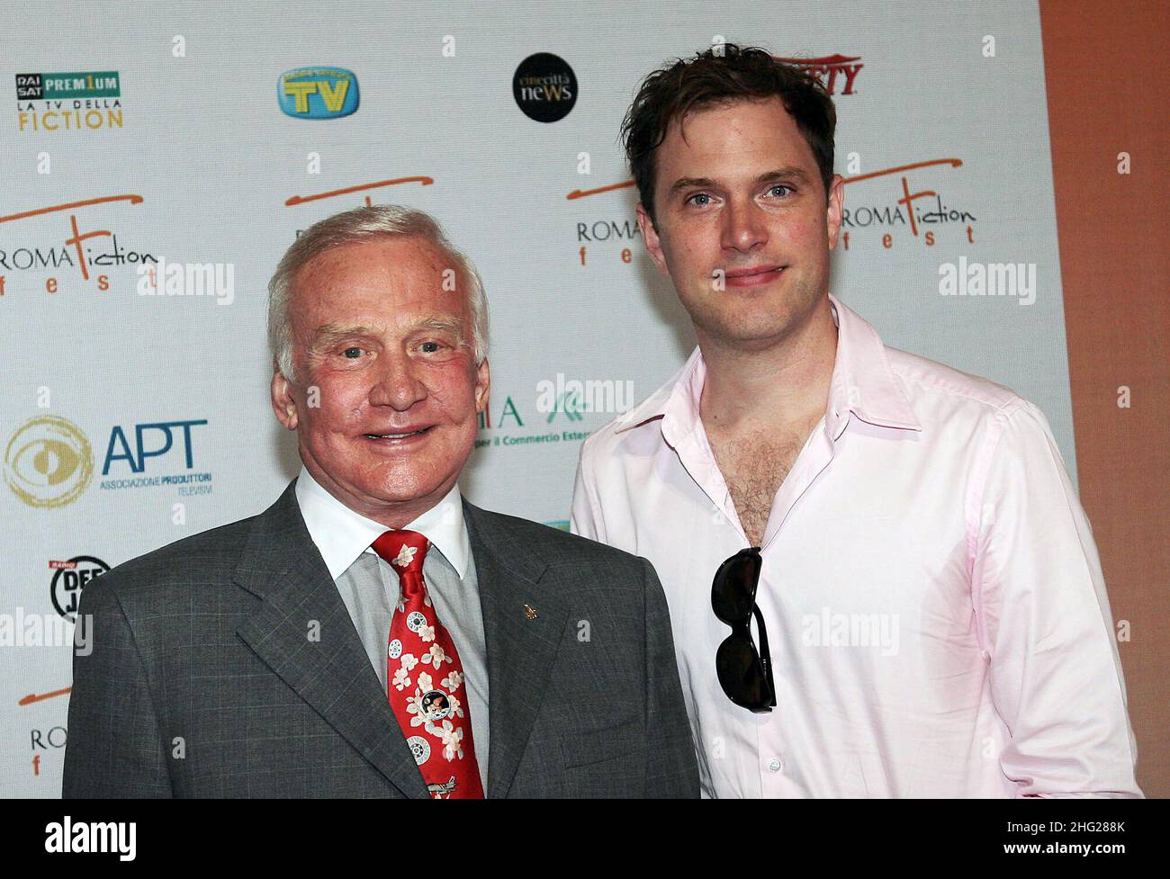 Daniel Lapaine and Buzz Aldrin attend Rome Fiction Fest in Rome, Italy ...