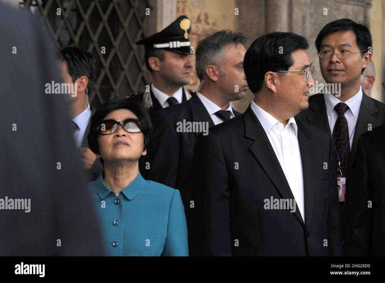 Chinese President Hu Jintao during his official visit to Venice, Italy ...
