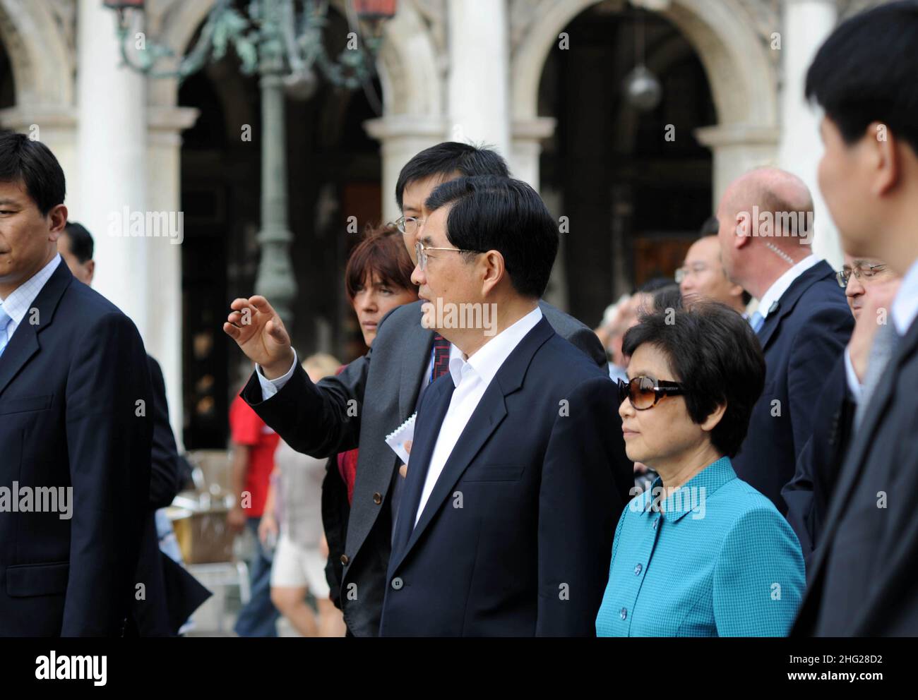 Chinese President Hu Jintao during his official visit to Venice, Italy ...