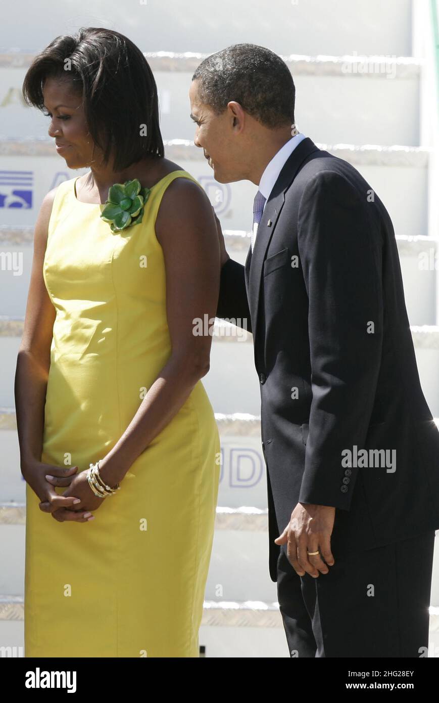 USA President Barack Obama and his wife Michelle arriving in Rome ...