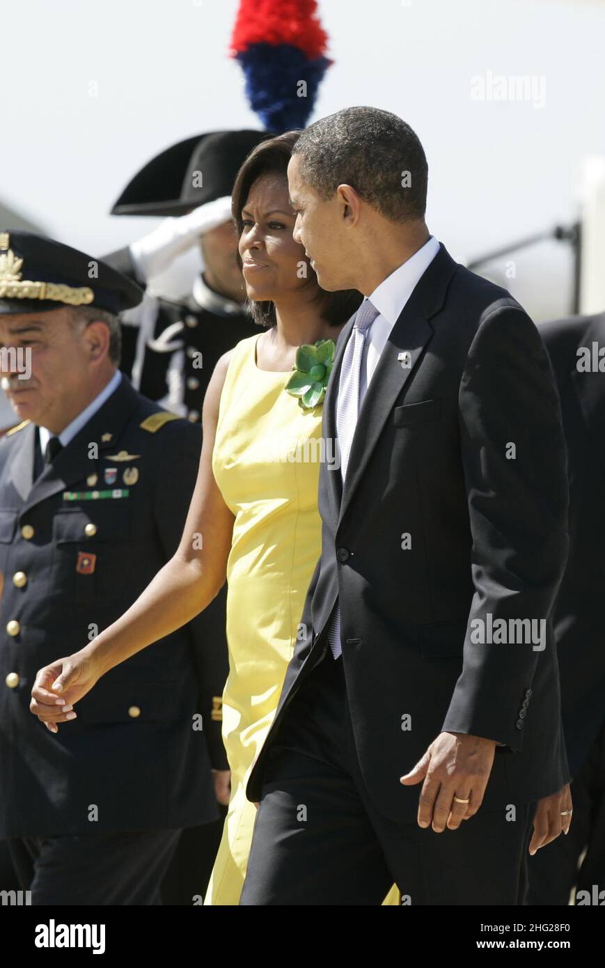 USA President Barack Obama and his wife Michelle arriving in Rome ...