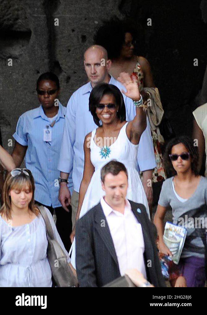 Michelle Obama visit the Colossem in Rome, Italy Stock Photo - Alamy