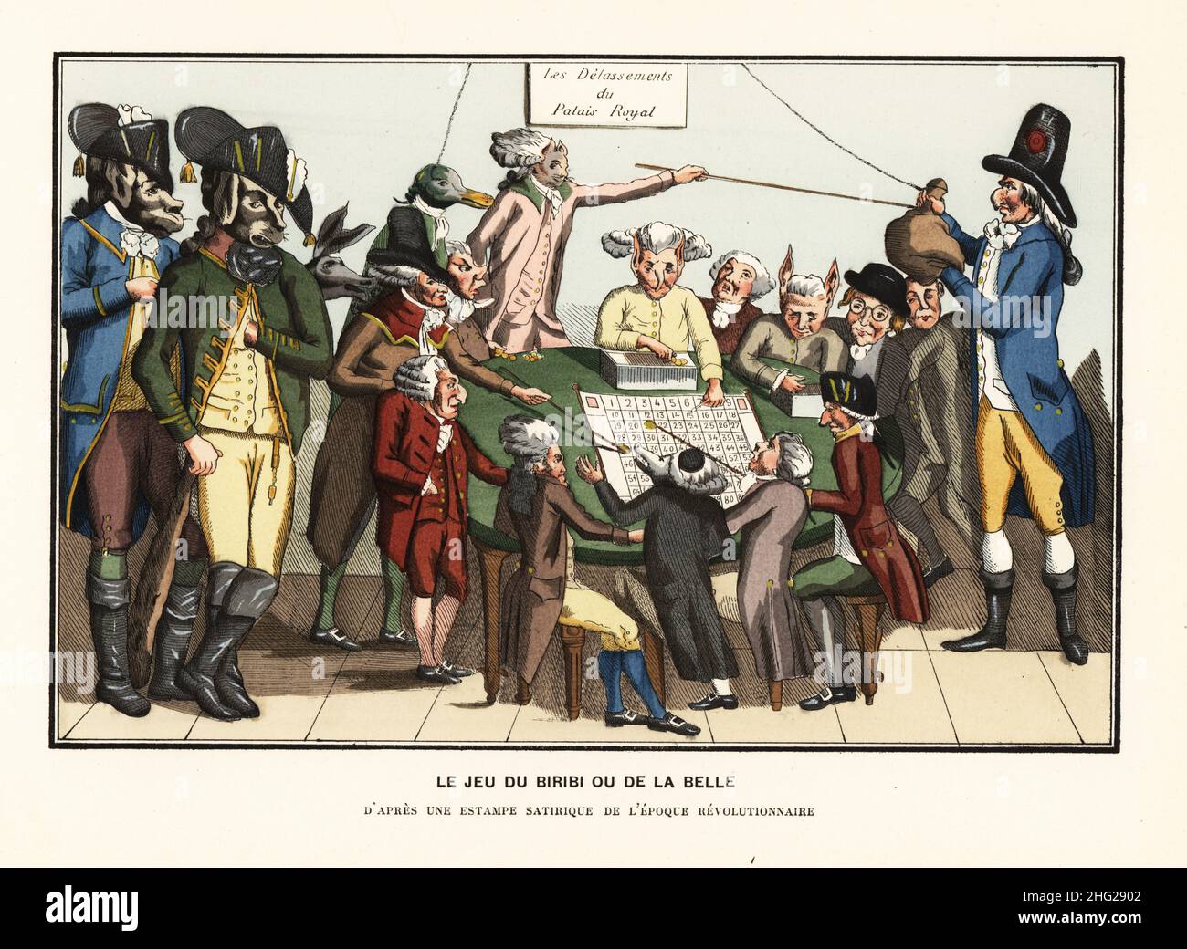 The game of Biribi or la Belle after a satirical print of the ...