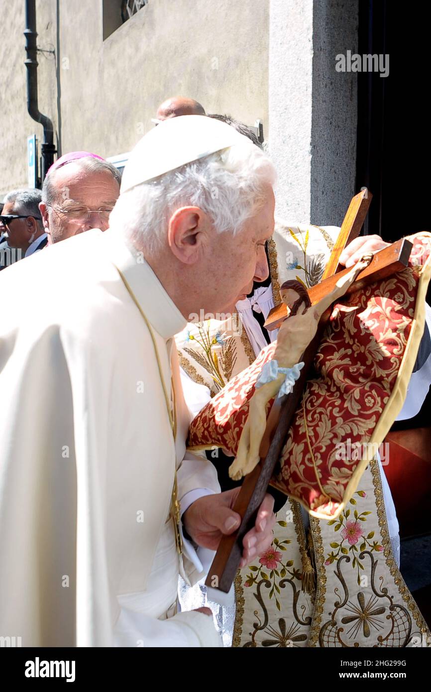 Pope Benedict XVI during the celebration of the "Angelus". The pope ...