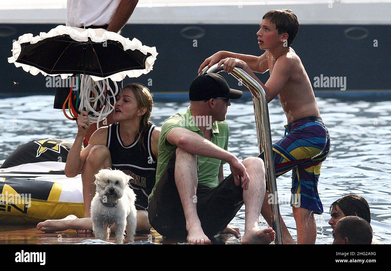 Madonna and boyfriend Jesus are seen relaxing in the Paraggi Sea, near ...