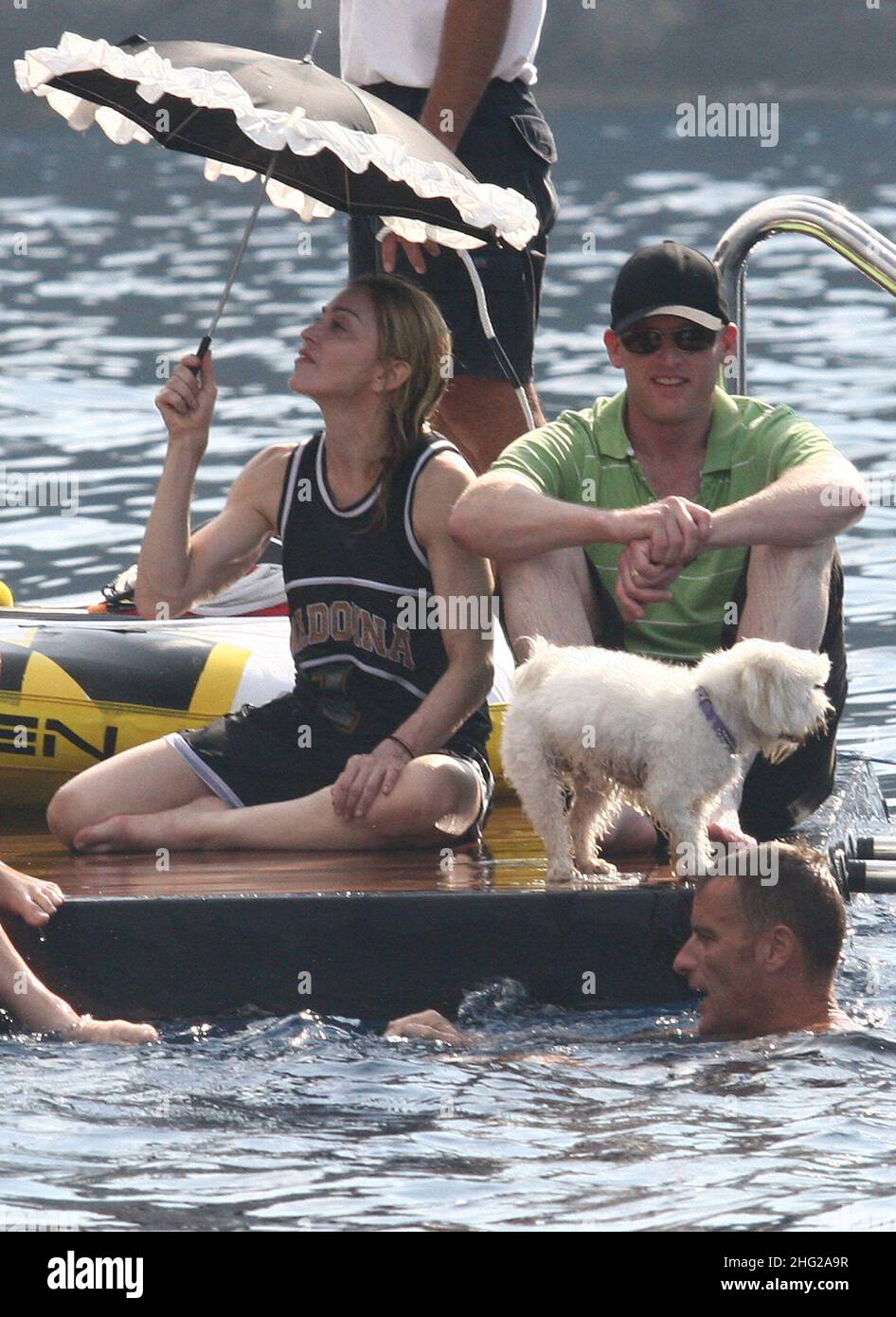 Madonna and boyfriend Jesus are seen relaxing in the Paraggi Sea, near ...