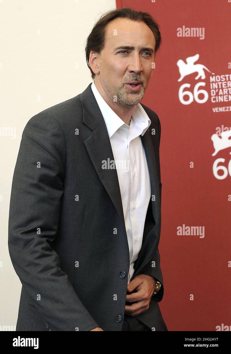 U.S. actor Nicolas Cage poses during the photo call for the film ' Bad ...