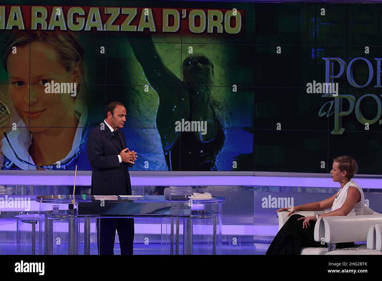 Federica Pellegrini appears on Italian TV show "Porta a Porta", Italy ...