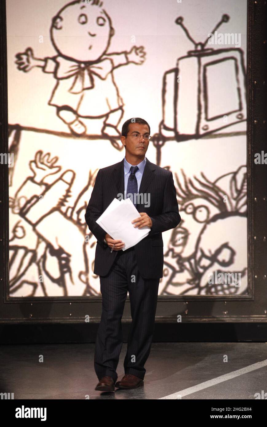 Host Giovanni Floris on the first episode for the new edition of ...
