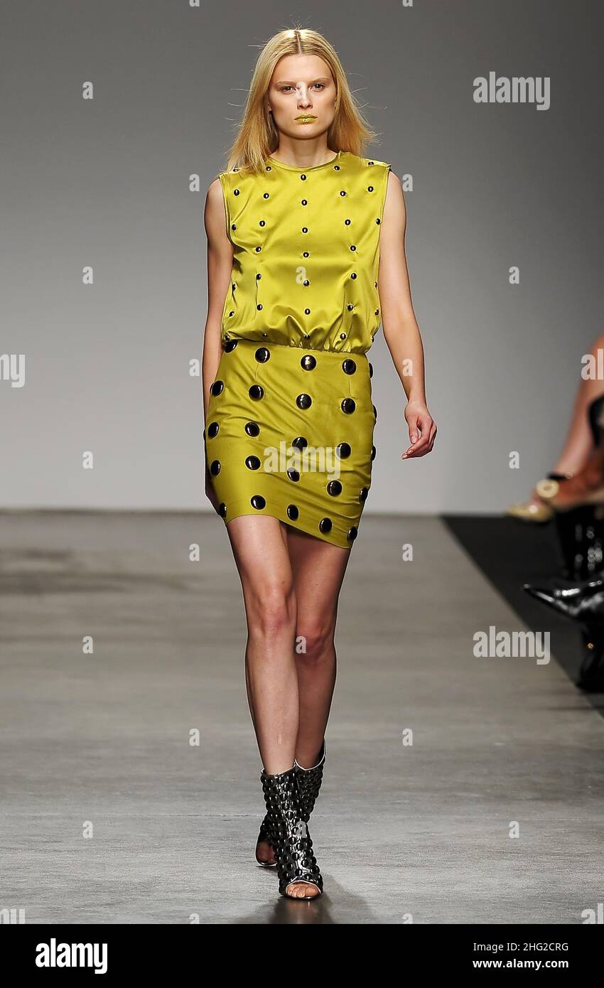 A model wears a creation during the Iceberg show at Milan Fashion Week ...