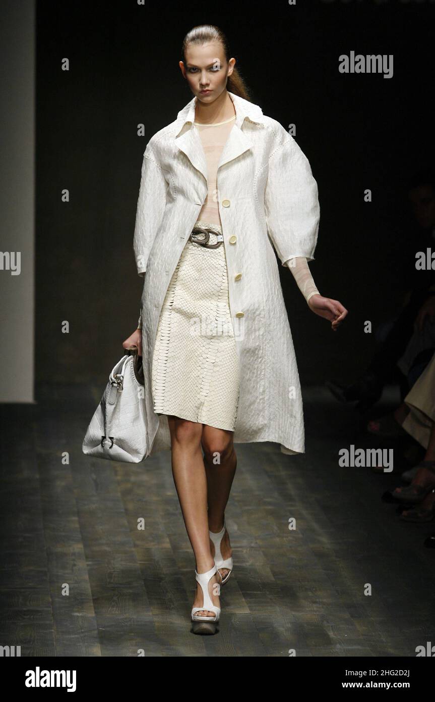 A model wears a creation by Ferragamo during Milan fashion week Stock ...