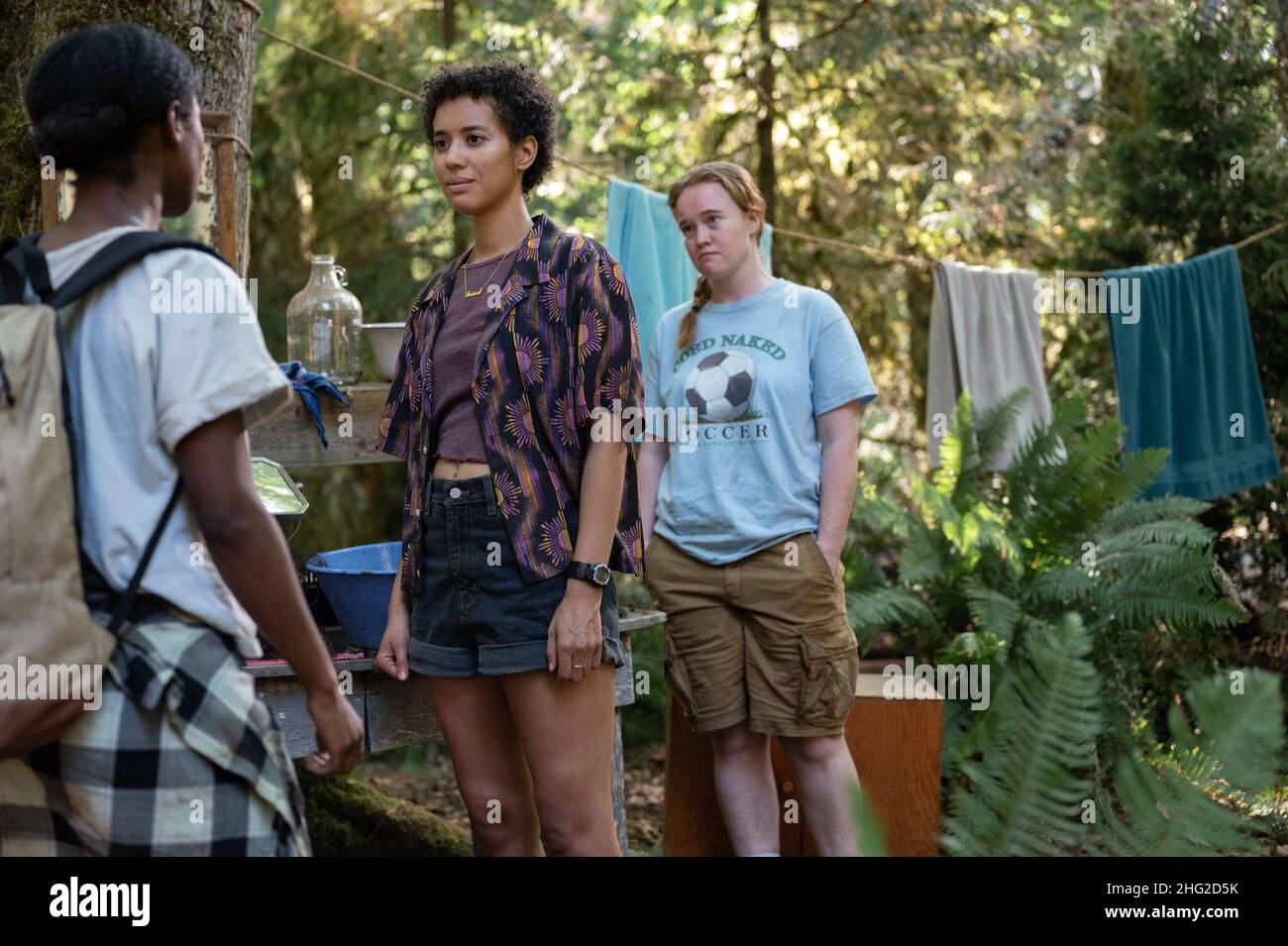 YELLOWJACKETS, from left: Keeya King, Jasmin Savoy Brown, Liv Hewson ...
