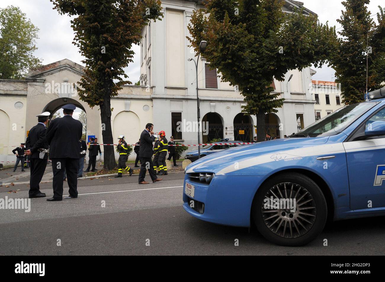 The scene at the site of the explosive attack on the Santa Barbara army ...
