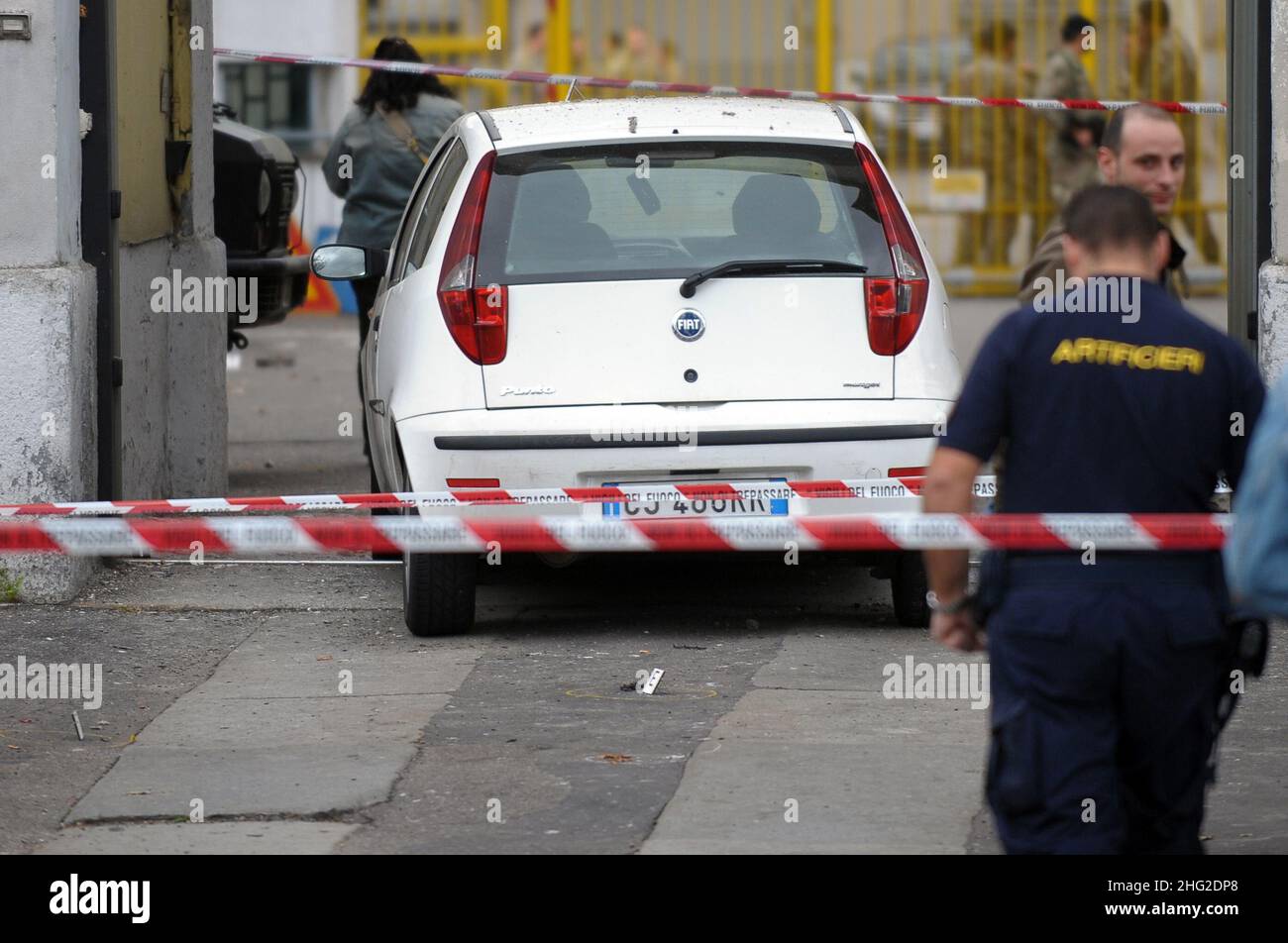 The scene at the site of the explosive attack on the Santa Barbara army ...