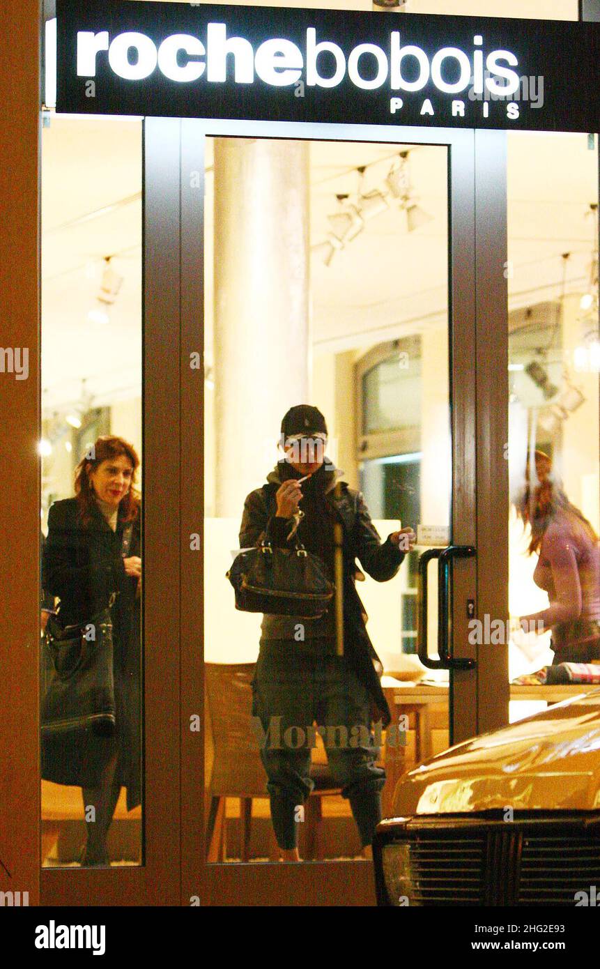 Italian model and actress Elisabetta Canalis is seen out shopping with ...