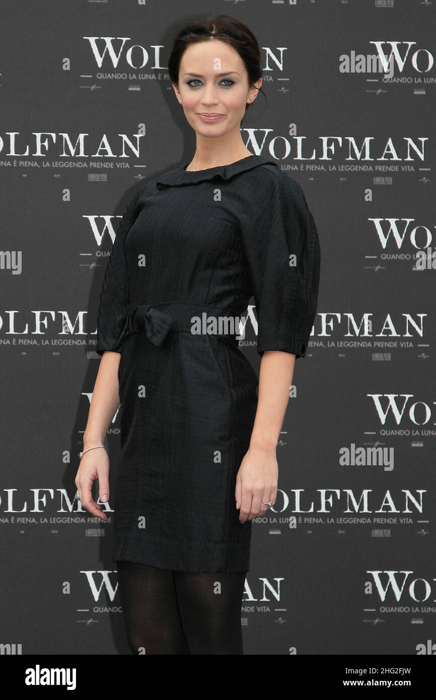 Emily Blunt attends a photocall for new movie 'Wolfman', Rome, Italy ...