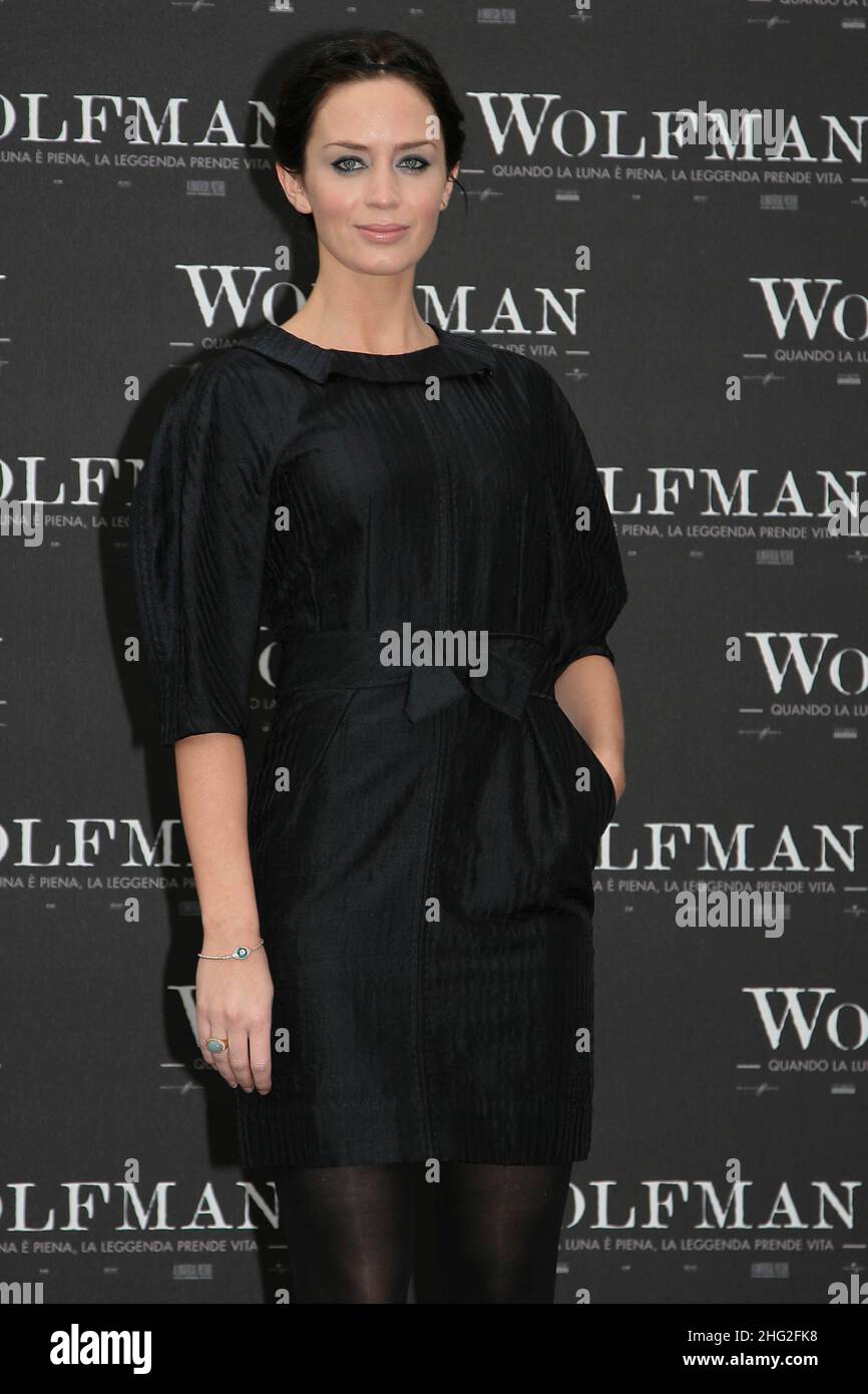 Emily Blunt attends a photocall for new movie 'Wolfman', Rome, Italy ...