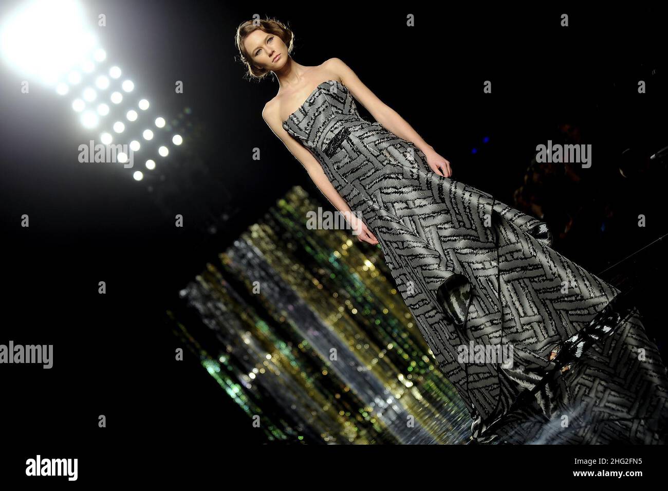 A model wears a creation by Tony Ward as part of the Rome fashion week ...