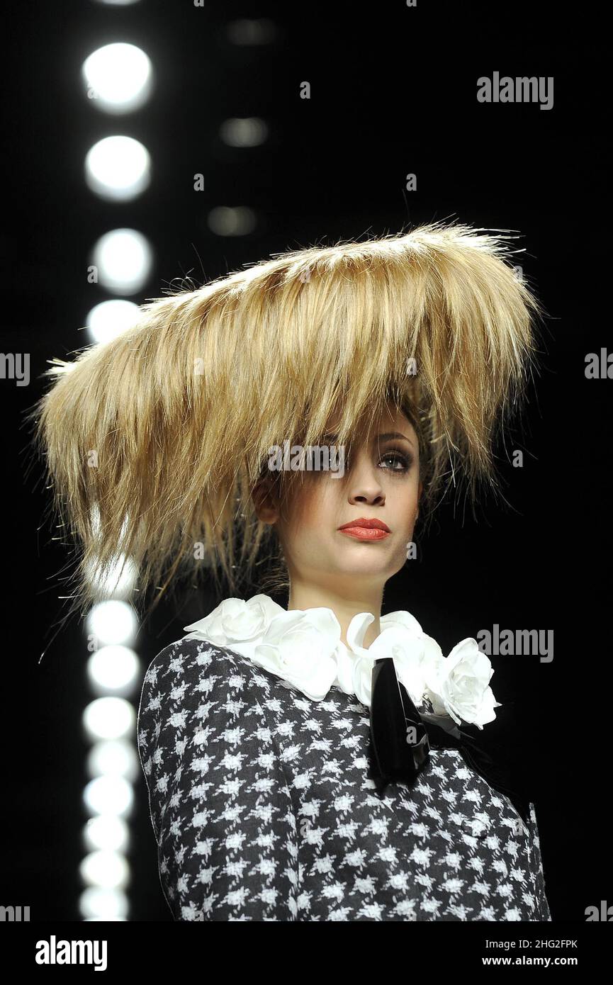 A model wears a creation by Lorenzo Riva for his Spring/Summer 2010 ...