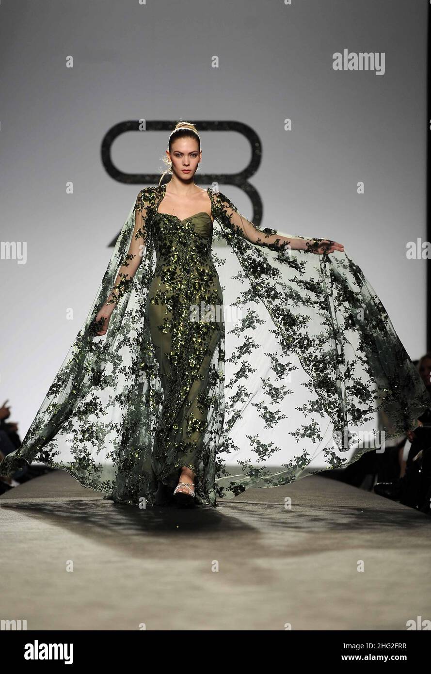 A model wears a creation by Renato Balestra on the catwalk during Rome ...