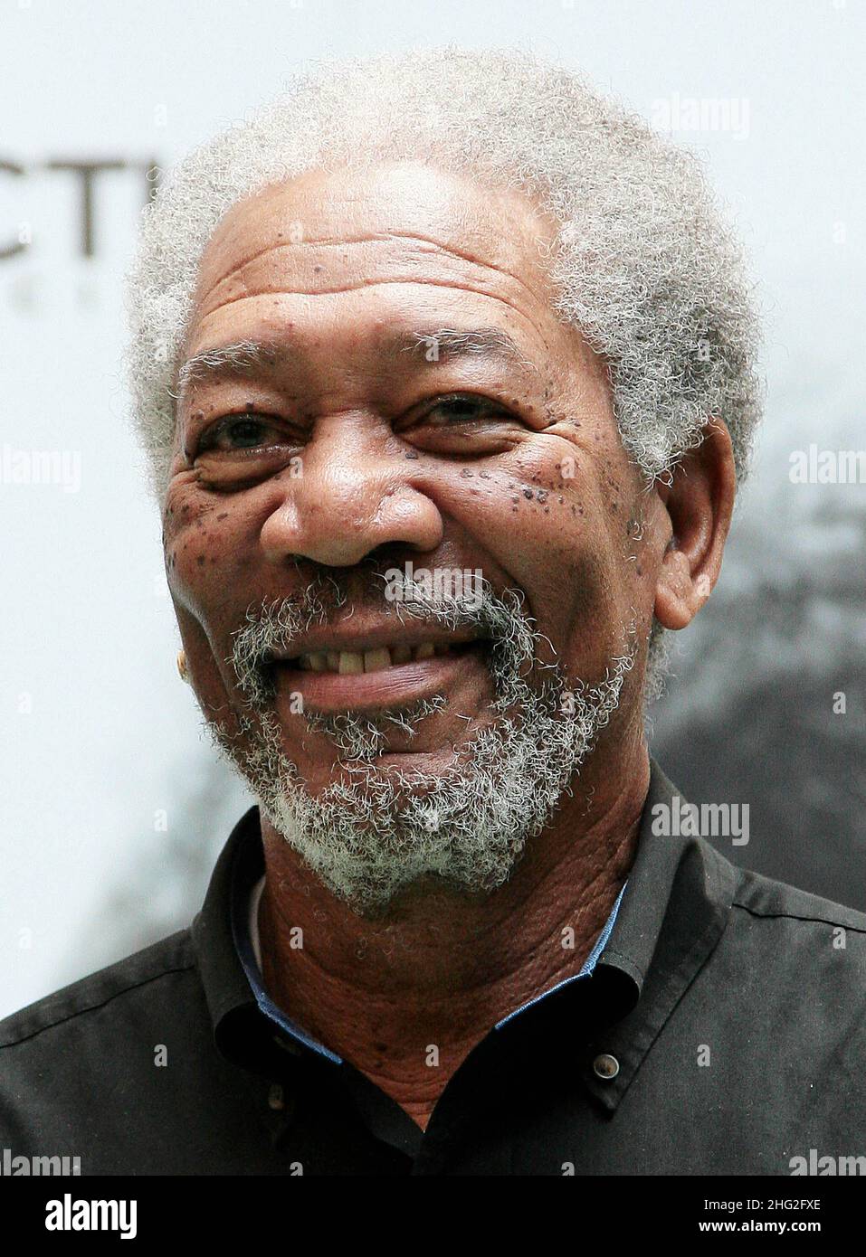 Morgan Freeman poses during a photocall for Invictus in Rome, Italy ...