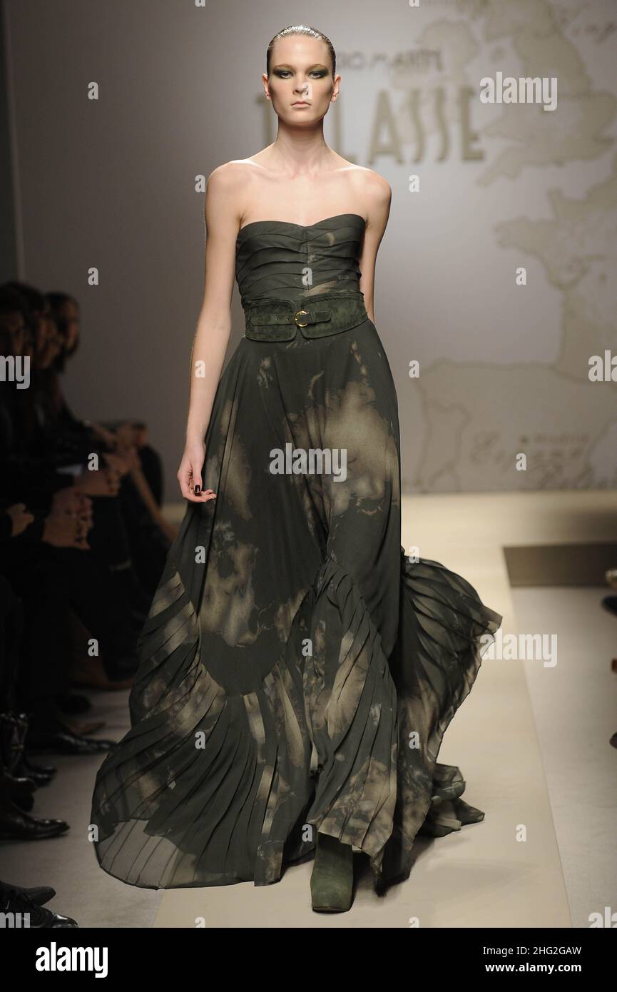 Models in the Alviero Martini show during Milan Fashion Week in Italy ...