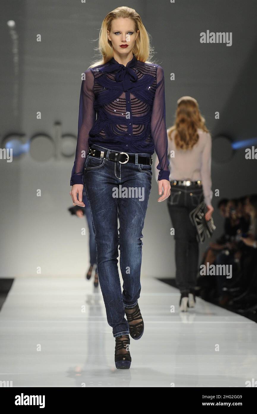 A model wears a creation by Rocco Barocco during the women's 2010 Fall ...