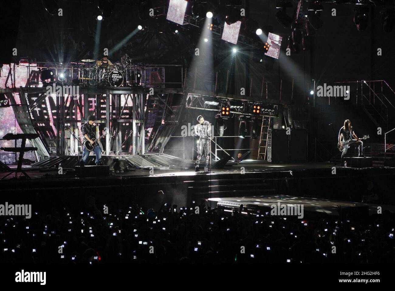 Tokio Hotel perform during the 'Welcome to Humanoid City' tour, Padova ...