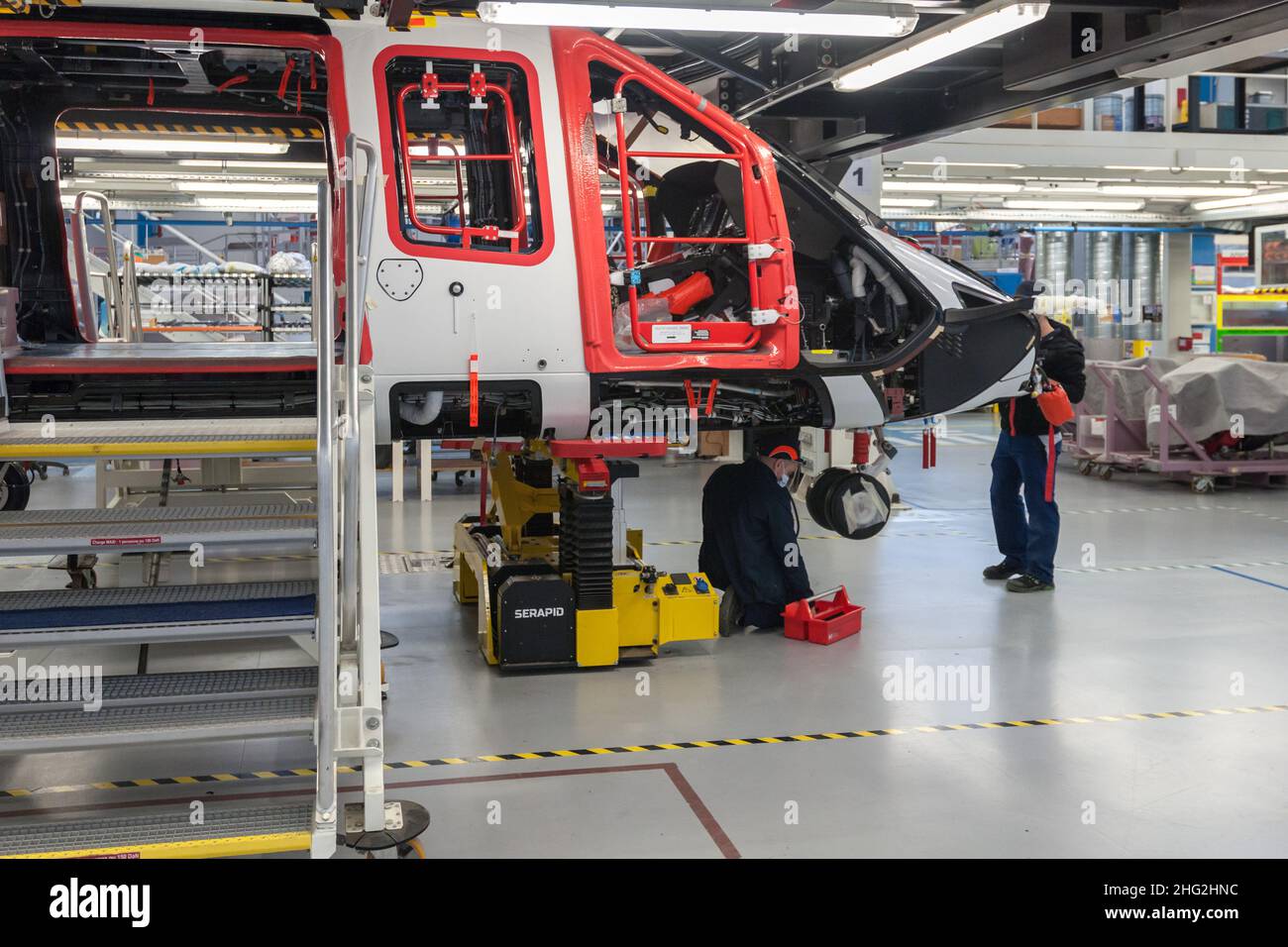 Marignane, France. 14th Jan, 2022. Airbus Helicopters workers seen on ...
