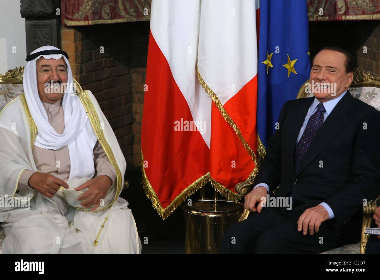 Italian Prime Minister Silvio Berlusconi meets with Emir of Kuwait ...