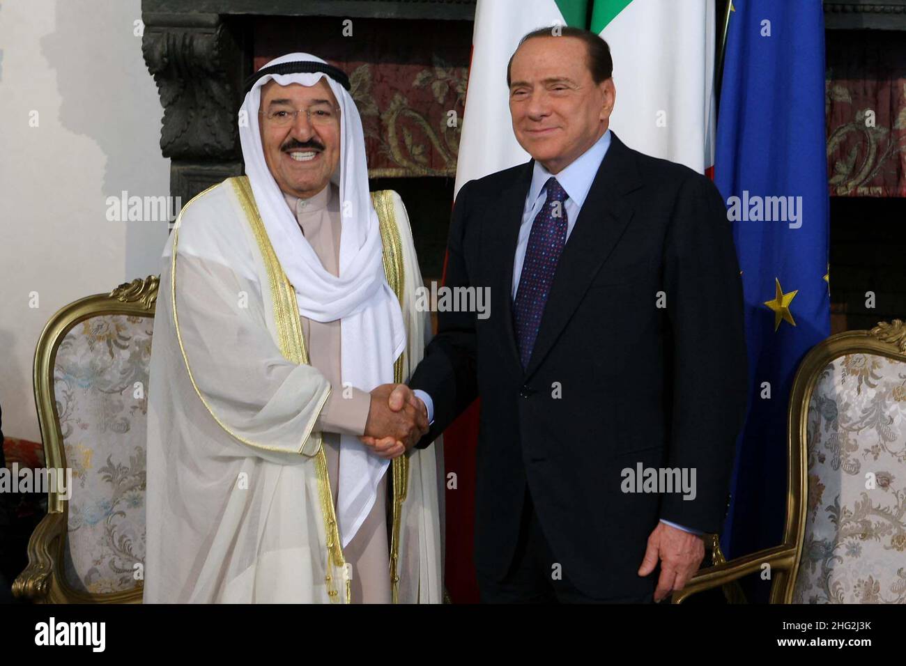 Italian Prime Minister Silvio Berlusconi meets with Emir of Kuwait ...