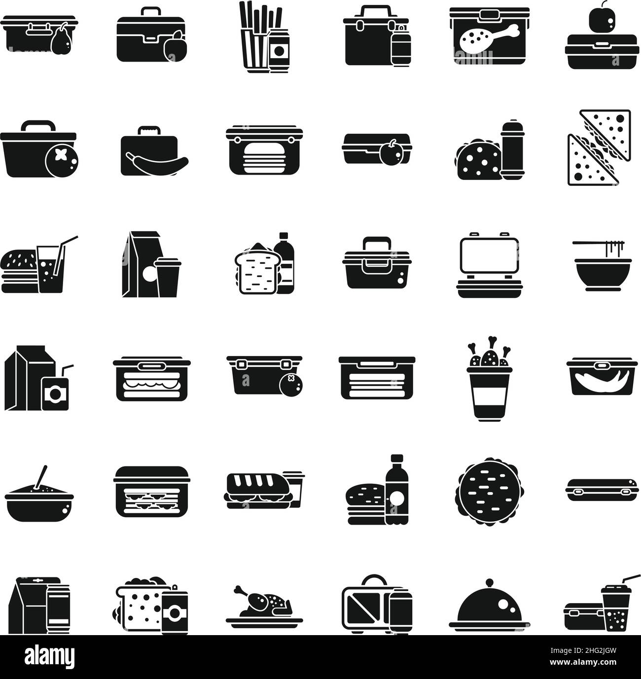 Lunch icons set simple vector. Food tray. School meal Stock Vector ...