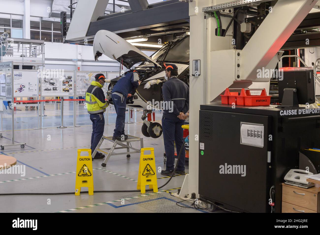 Marignane, France. 14th Jan, 2022. Airbus Helicopters workers seen on ...