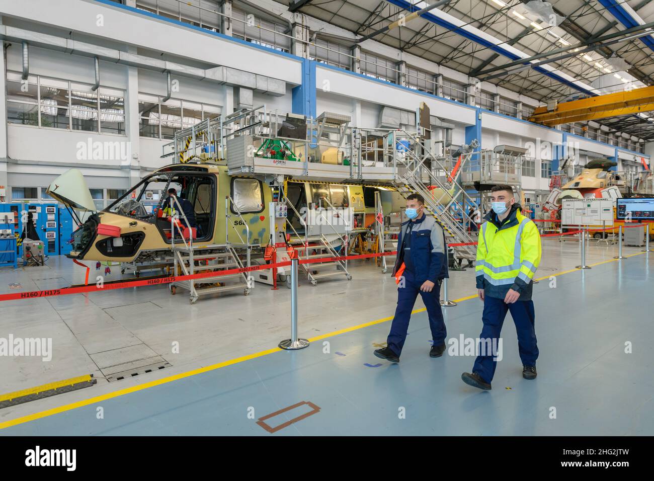 Marignane, France. 14th Jan, 2022. Airbus Helicopters workers seen on ...